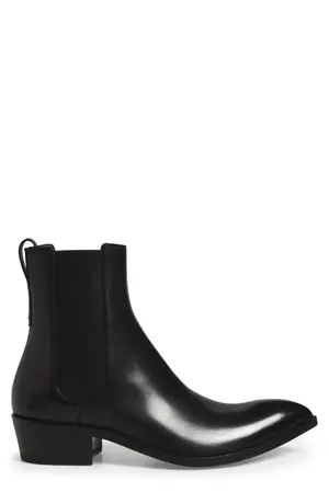 TOM FORD Dagger Burnished Leather Pointed Toe Chelsea Boot