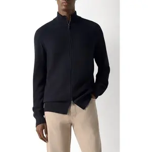 Zegna Cashmere & Silk Jacquard Zip Cardigan