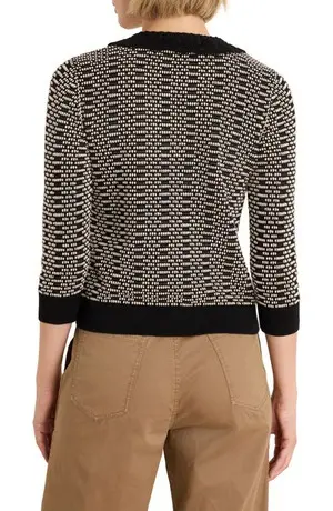 NIC+ZOE Geo Stitch Collared Sweater