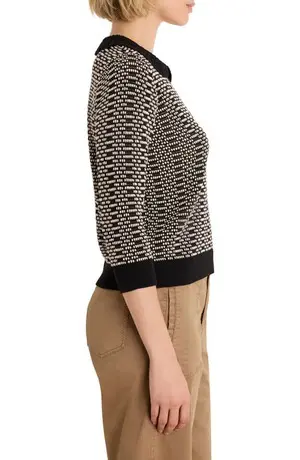 NIC+ZOE Geo Stitch Collared Sweater