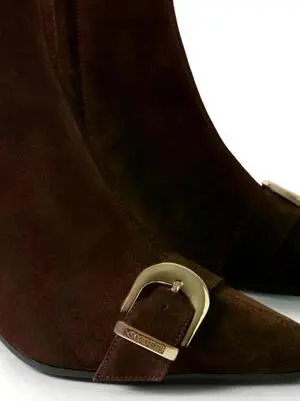 Claudie Pierlot Buckle-detail Pointed-toe Ankle Boots