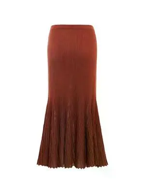 Ulla Johnson Vera Ribbed-knit Pleated Midi Skirt