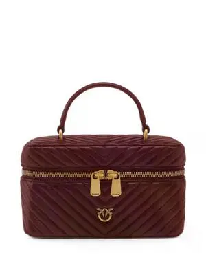 Pinko Small Beauty Case With Shoulder Strap Chevron Nappa