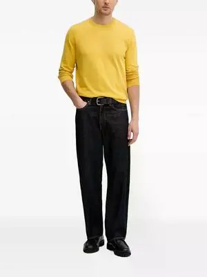 BENETTON Round Neck Long-sleeve Jumper - Yellow