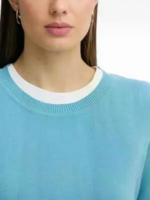 BENETTON Crew Neck Long Sleeve Sweater - Blue