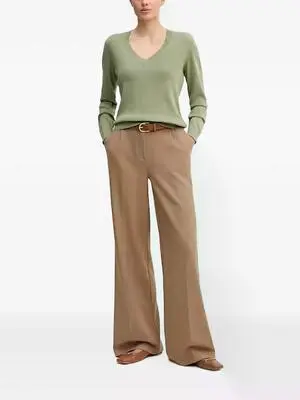 BENETTON V-neck Knitted Sweater - Green