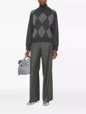 Peserico Sequin Embellished Argyle Knit Sweater