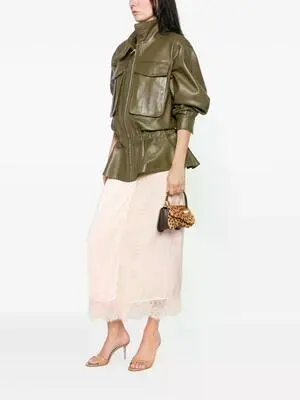 TWINSET Lace-trim Pleated Maxi Skirt