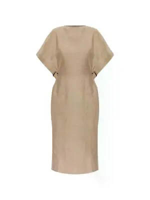 Jacquemus Back-slit Linen Midi Dress