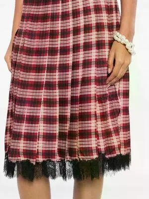 SELF-PORTRAIT Pleated Lace-trim Skirt