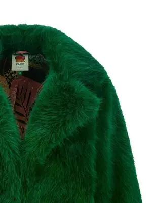 Farm Rio Faux-fur Graphic-patch Coat