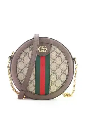 Gucci Ophidia Round Shoulder Bag Gg Coated Canvas Mini Crossbody Bag