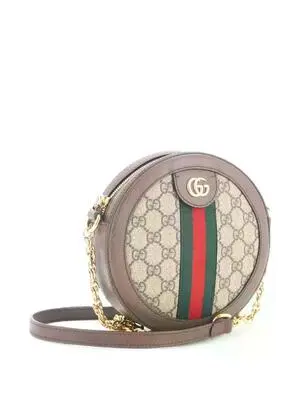 Gucci Ophidia Round Shoulder Bag Gg Coated Canvas Mini Crossbody Bag