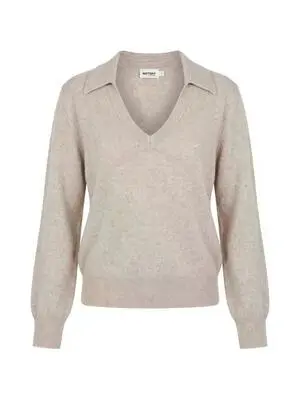 NOTSHY Palmer Cashmere Spread-collar Sweater - Neutrals