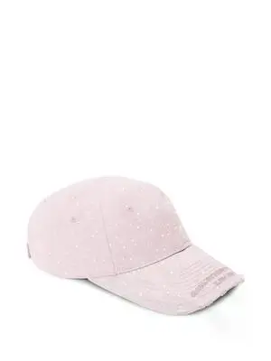 Alexander Wang Crystal Hotfix Distressed Baseball Cap - Pink