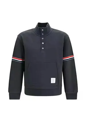 Thom Browne Funnel-neck Buttoned Sweater - Grey