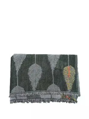 Altea Feather-pattern Frayed Scarf
