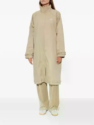 Adidas Ruffled Trim Logo Coat