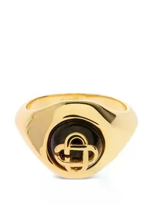 Casablanca Logo-plaque Stone-embellished Ring