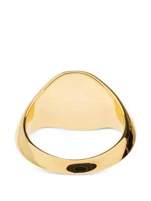 Casablanca Logo Plaque Embellished Signet Ring