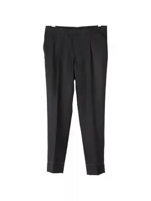 Brioni Elasticated-waistband Wool Trousers - Black