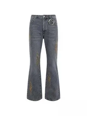 Alchemist Studio Crystal-embellished Flared Jeans - Grey
