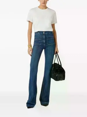 Elisabetta Franchi Boot-cut Jeans With Logo Details