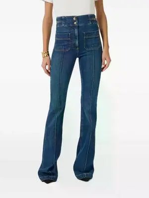 Elisabetta Franchi Boot-cut Jeans With Logo Details