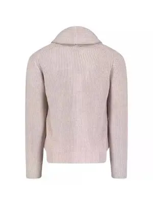DRUMOHR Shawl Collar Chunky Knit Cardigan - Neutrals