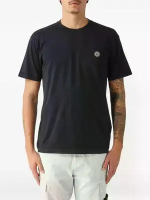 Stone Island 2100027 60/2 Cotton-jersey Slim-fit T-shirt With Compass Patch - Blue