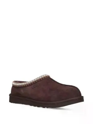 UGG Tasman Ii Embroidered-trim Suede Mules - Brown