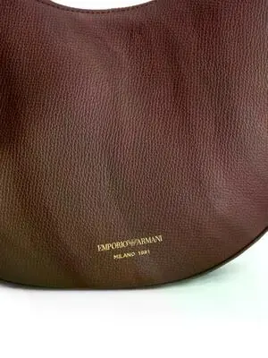 Emporio Armani 1981 Pebbled-texture Crescent Shoulder Bag