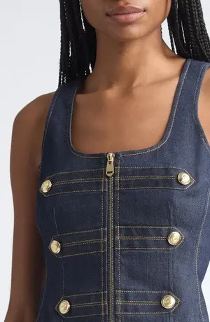 Cinq À Sept Denim Shell With Decorative Buttons