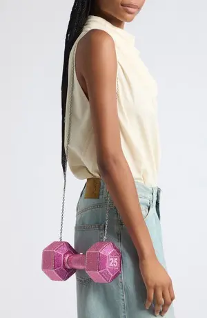 Judith Leiber Embellished Dumbbell Clutch