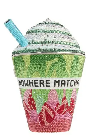 Judith Leiber Frozen Matcha Crystal Clutch - Silver Pink Multi