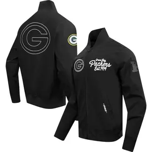 PRO STANDARD Green Bay Packers Paint The City Twill Full-zip Jacket - Black