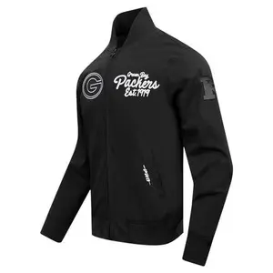 PRO STANDARD Green Bay Packers Paint The City Twill Full-zip Jacket - Black