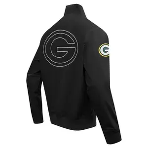 PRO STANDARD Green Bay Packers Paint The City Twill Full-zip Jacket - Black