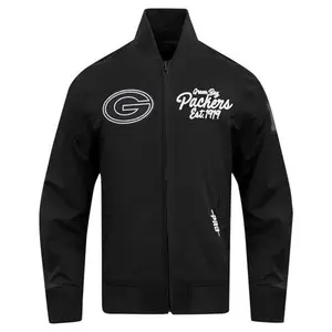 PRO STANDARD Green Bay Packers Paint The City Twill Full-zip Jacket - Black