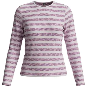 24/7 Striped V-neck Long Sleeve Tee95% Polyester - Dark Pink