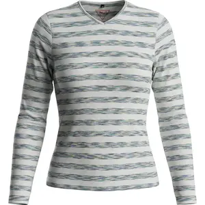 24/7 Striped V-neck Long Sleeve Tee95% Polyester Green