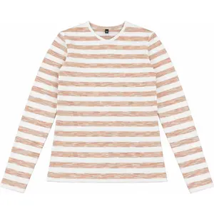 24/7 Striped V-neck Long Sleeve Tee95% Polyester Rust
