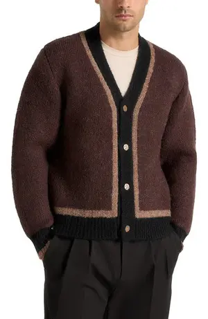 Manière De Voir Elon Wool Knit Contrast Cardigan
