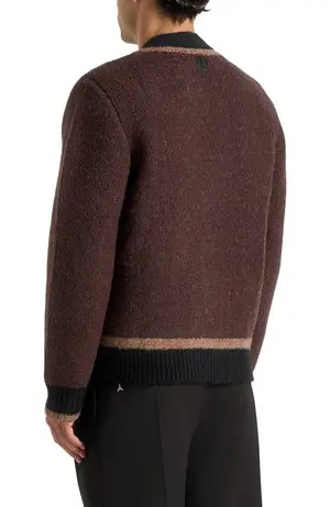 Manière De Voir Elon Wool Knit Contrast Cardigan