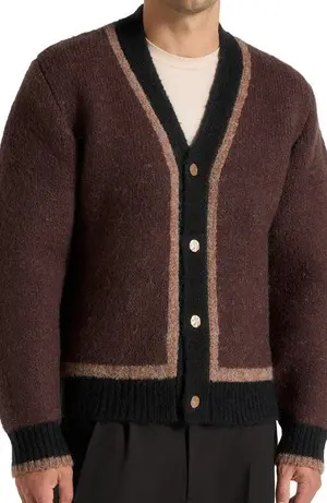 Manière De Voir Elon Wool Knit Contrast Cardigan