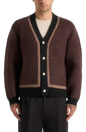 Manière De Voir Elon Wool Knit Contrast Cardigan