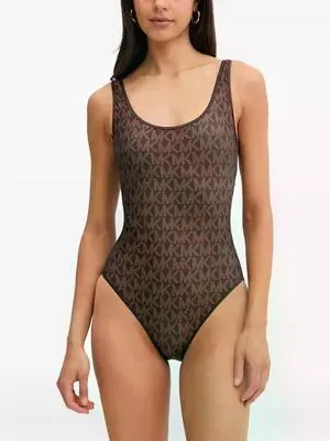 Michael Kors Reversible Logo Scoopneck Swimsuit