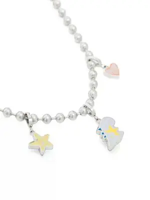 AGNES B. Tone Charm Detail Necklace