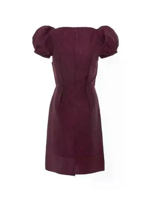SHUSHU/TONG Ruffle-trimmed Puff-sleeve Midi Dress