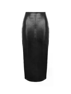 Wolford Croc-effect Pencil Midi Skirt